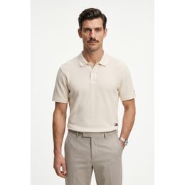 Tommy Jeans Herren Poloshirt "TJM REGULAR WASHED WAFFLE", beige, Gr. L, Jersey, Obermaterial: 100% Baumwolle, Shirts
