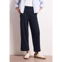 Street One Damen 7/8-Hose, schwarz, Gr. 46, unifarben, Stoff, 61% Viskose, 32% Polyamid, 7% Elasthan, Hosen, High Waist