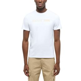 Mustang Herren Kurzarmshirt "Herren Style Austin", wei&szlig;, Gr. M, Jersey, 100% Baumwolle, Shirts