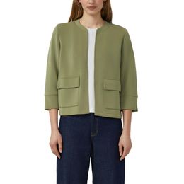 s.Oliver Damen Sweatjacke, gr&uuml;n, Gr. 36, unifarben, Sweatware, Obermaterial: 47% Modal, 41% Polyester, 12% Elasthan, Sweatjacken, Kurze Sweatjacke