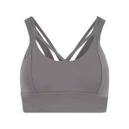 Urban Classics Damen Sport-BH "Urban Classics Ladies Sports Bra crossed", Gr. XS, grau, 80% Nylon, 20% Elasthan, BHs