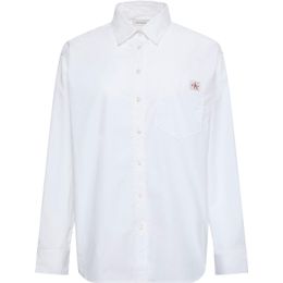 Damen Hemdbluse "COTTON POPLIN RELAXED SHIRT", wei&szlig;, Gr. XL, Calvin Klein Jeans, unifarben, Web, Obermaterial: 100% Baumwolle, Blusen, Regular fit