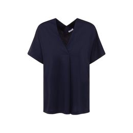 Seidensticker Damen Shirtbluse "Schwarze Rose", blau, Gr. 36, unifarben, 67% Viskose, 28% Polyester, 5% Elasthan, Blusen, 1/2 V-Neck Uni