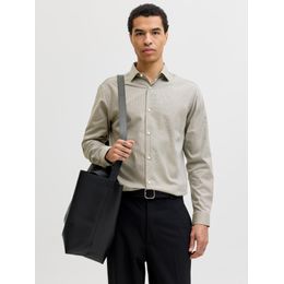 Jack & Jones JACK & JONES Herren Langarmhemd "JPRBLAPARKER Slim Fit Hemd, atmungsaktiv, ideal f&uuml;r den Alltag", beige, Gr. M, unifarben, Web, Obermaterial: 100%