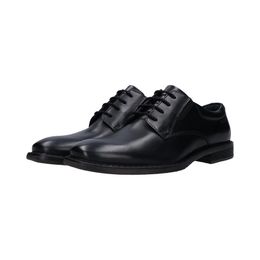 Bugatti Herren Schn&uuml;rschuh, Gr. 42, schwarz, Leder, festlich, Schuhe, Business-Schn&uuml;rer, Halbschuh, Festtagsschuh, Anzugschuh, Blockabsatz