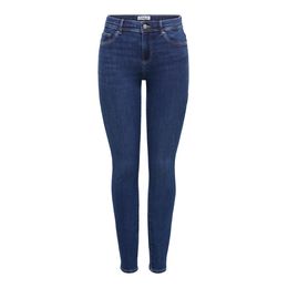 Only Damen Skinny-fit-Jeans "ONLLINEA MID WAIST LANK SK DNM", blau, Gr. XS, unifarben, Denim/Jeans, Obermaterial: 83% Baumwolle, 15% Polyester, 2%