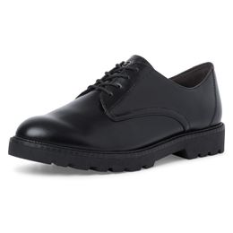 Tamaris Damen Schn&uuml;rschuh, Gr. 41, schwarz, Lederimitat, clean, gepflegt, leicht gl&auml;nzend, unifarben, festlich, Schuhe, im klassischen Design,