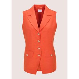 Madeleine Mode MADELEINE Damen Kurzweste "Weste Elegante Anzug-Weste Damen, Reverskragen", gelb, Modern, Gr. 34, Obermaterial: 70% Lyocell CLY. 30% Leinen LI.,