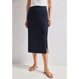Street One Damen Midirock, blau, Gr. 46, unifarben, Stoff, 75% Viskose, 20% Polyester, 5% Elasthan, R&ouml;cke, in Midi-L&auml;nge