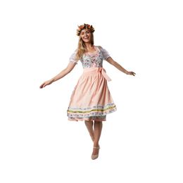 TecTake Midi-Dirndl Erding Modell 2 in t&uuml;rkis/rosa | Gr.: XL