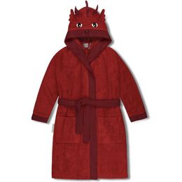 Normani Kinder Bademantel aus Bio-Baumwolle Malia in Rot / Drache | Gr.: 110/116