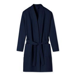 Schiesser Bademantel Elegant Kimono in Dunkelblau | Gr.: M