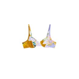 Desigual Bikinitop Damen Gr&ouml;&szlig;e 75 senf / petrol / lavendel / wei&szlig;