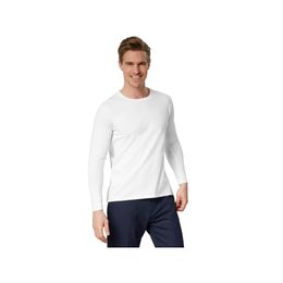 TecTake Einfarbiges Langarm-Shirt f&uuml;r M&auml;nner, wei&szlig; | Gr.: XXL