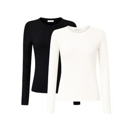SASSYCLASSY Langarmshirt Set in Wei&szlig;-Schwarz | Gr.: M