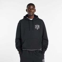 New Balance Herren Kapuzensweatshirt, schwarz, Gr. XL, Obermaterial: 60% Baumwolle, 40% Polyester, Sweatshirts, mit Kordelzug, aus Baumwollmischung