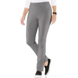 Classic Basics Damen Schlupfhose, grau, Gr. 40, unifarben, 77% Viskose, 20% Polyamid, 3% Elasthan, Hosen