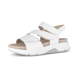 ROLLINGSOFT Damen Sandalette, Gr. 39, wei&szlig;, Glattleder, Schuhe, Keilabsatz, Riemchensandale in Komfortweite G (=weit)