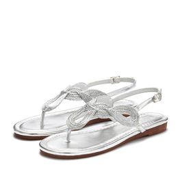 Lascana Damen Zehentrenner "Sommerschuh, offener Schuh", Gr. 38, silber, Obermaterial: 100% Textilmaterial. Decksohle: 100% Lederimitat. Futter: 100%