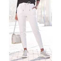 Lascana Damen Schlupfhose "aus super softer Jersey-Qualit&auml;t", wei&szlig;, Gr. 34, unifarben, Jersey, Obermaterial: 86% Polyester, 10% Viskose, 4% Elasthan,