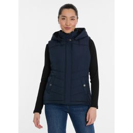 Ragwear Damen Steppweste "HESTY", blau, Gr. S, unifarben, Web, Obermaterial: 100% Polyester, Westen, h&uuml;ftlange Passform, mit Stehkragen, aus Polyester