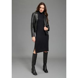 Bruno Banani Damen Strickkleid, schwarz, Gr. 38, clean, unifarben, Strick, Obermaterial: 50% Viskose, 28% Polyester, 22% Polyamid, Kleider, mit
