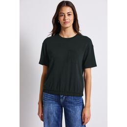 Street One Damen T-Shirt, gr&uuml;n, Gr. 34, unifarben, Stoff, Obermaterial: 76% Viskose, 20% Modal, 4% Elasthan. Obermaterial 2: 100% Polyester, Shirts,