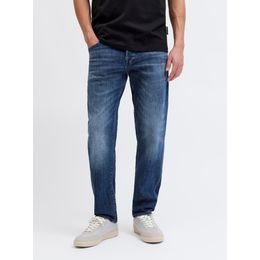 Jack & Jones JACK & JONES Herren Tapered-fit-Jeans "JJIMIKE JJCADE GE 632 NOOS", blau, Gr. 32, unifarben, Denim/Jeans, Obermaterial: 98% Baumwolle, 2% Elasthan,