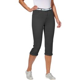 CR&Eacute;ATION L Damen Caprijeans inklusive G&uuml;rtel schwarz Gr&ouml;&szlig;e 46
