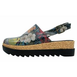 DOGO Damen Clog "Akita Fly Anywhere Damen Sandalen", Gr. 38, bunt, Lederimitat, Schuhe, Handgefertigt