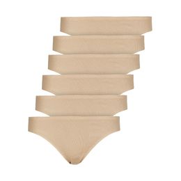 Nina von C. Damen Jazz-Pants Slips "6er Pack Damen Jazzpant Daily", Gr. 36, beige, Obermaterial: 100% Baumwolle CO., Unterhosen