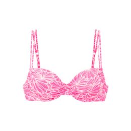 Venice Beach Damen B&uuml;gel-Bikini-Top "Peony", pink, Gr. 42, Strukturmuster, Recycling-Polyester, Bikini-Oberteile, aus modischer Strukturware