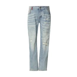 2Y Premium Herren Bequeme Jeans "2Y Premium 2Y LEONARDO RIPPED SLIM FIT JEANS", blau, Gr. 34, unifarben, 98% Baumwolle, 2% Elasthan, Jeans