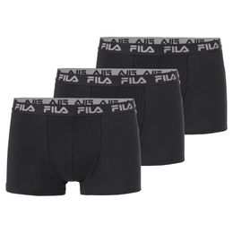 Fila Herren Boxershorts "MAN BOXER SHORTS", Gr. M, schwarz, Obermaterial: 95% Baumwolle, 5% Elasthan, bedruckt, unifarben, Unterhosen, mit