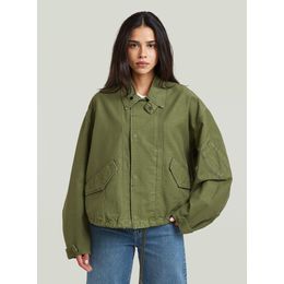 G-Star Raw G-STAR Damen Outdoorjacke "Oversized Cropped Jacke", gr&uuml;n, Gr. S, Obermaterial: 70% Baumwolle, 30% Baumwolle, Jacken
