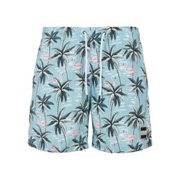 Urban Classics Herren Badeshorts "Urban Classics Herren Pattern Swim Shorts", blau, Gr. XS, 100% Polyester, Badehosen