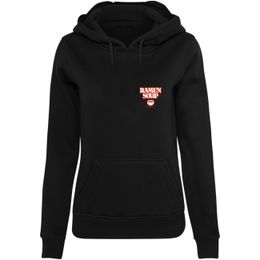 MisterTee Damen Kapuzenpullover "MisterTee Damen Ladies Ramen Soup Hoody", schwarz, Gr. XL, mehrfarbig, 65% Baumwolle, 35% Polyester, Pullover