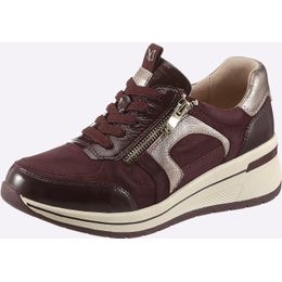 Caprice Damen Sneaker, Gr. 40, braun, Glattleder, Lackleder, Veloursleder, Schuhe