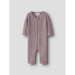 name it Jungen Schlafanzug "NBFWANG WOOL NEEDLE NIGHTSUIT SOLID NOOS", Gr. 74, rosa, Strick, Obermaterial: 100% Wolle, unifarben, Homewear-Sets, aus