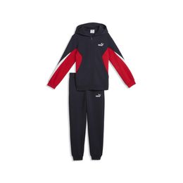 Puma M&auml;dchen Trainingsanzug "ESS BLOCK FULL-ZIP SWEAT SUIT B", blau, Gr. 164, Fleece, Obermaterial: 66% Baumwolle, 34% Polyester. Kapuzenfutter: 100%
