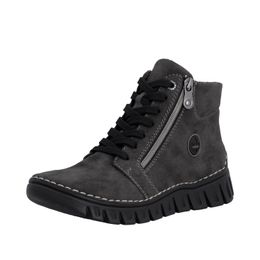Rieker Damen Schn&uuml;rboots, Gr. 38, grau, Lederimitat, Schuhe, Casual-Boots, Stiefelette mit beidseitigen Rei&szlig;verschl&uuml;ssen