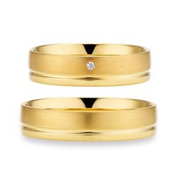 Phoenix PH&Ouml;NIX Damen Trauring "Schmuck Partnerring Ehering Verlobungsring Freundschaftsring", 50, 0,01 SI = kleine Einschl&uuml;sse mit Brillant, Silber 925