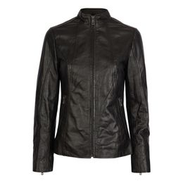 Bugatti Damen Lederjacke "BULady-109", schwarz, Gr. 40, uni, Obermaterial: 100% Lammleder LEL. Futter: 100% Polyester PES. 100% Polyester PES.,