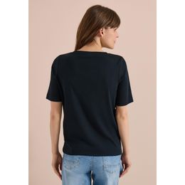 Cecil Damen T-Shirt, schwarz, Gr. M, unifarben, Web, 95% Baumwolle, 5% Elasthan, Shirts, mit Rundhalsausschnitt