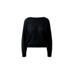 Oui L&auml;ssig geschnittener Strickpullover mit U-Boot-Ausschnitt in Black | Gr.: 42