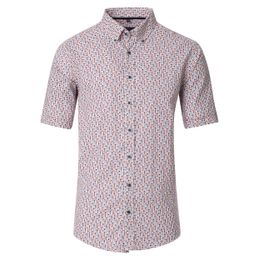 Casamoda Herren Kurzarmhemd "Casamoda Leinenhemd Kurzarm Print", rot, Gr. XXL, bedruckt, 55% Leinen, 45% Baumwolle, Hemden