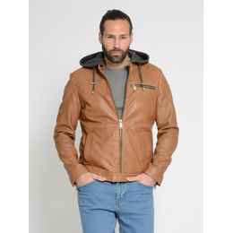 Maze Herren Lederjacke "42021311", braun, Gr. XXXL, Obermaterial: 100% Lammleder. Innenfutter: 100% Polyester. &Auml;rmelfutter: 100% Polyester. Kapuze: