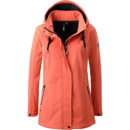 DEPROC Active Damen Softshelljacke "WILKIE PEAK WOMEN", orange, Gr. 42, Softshell, 96% Polyester. 4% Elasthan, Jacken, mit abnehmbarer Kapuze