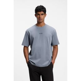 BOSS Green Herren T-Shirt "Tee 10 Relaxed Fit", grau, Gr. L, Single Jersey, Obermaterial: 100% Baumwolle, Shirts, Rundhalsausschnitt, relaxed Fit,