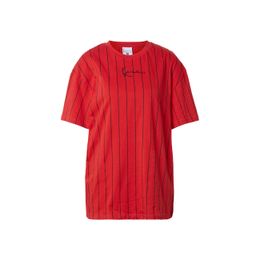 Karl Kani Herren T-Shirt "Karl Kani Small Signature Essential Pinstripe Tee", rot, Gr. S, gestreift, 100% Baumwolle, Shirts